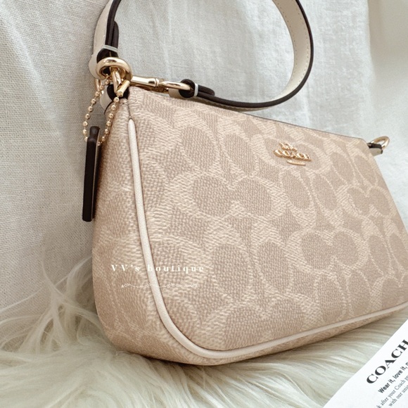 Coach | Bags | Nwt Coach Nolita 9 In Signature Canvas Gold Sand Chalk ...